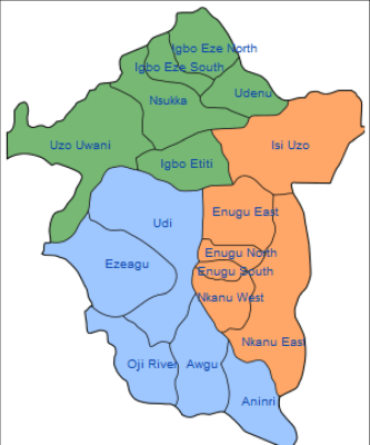 56 Local Government Areas (LGAs) in Enugu State and their capitals ...